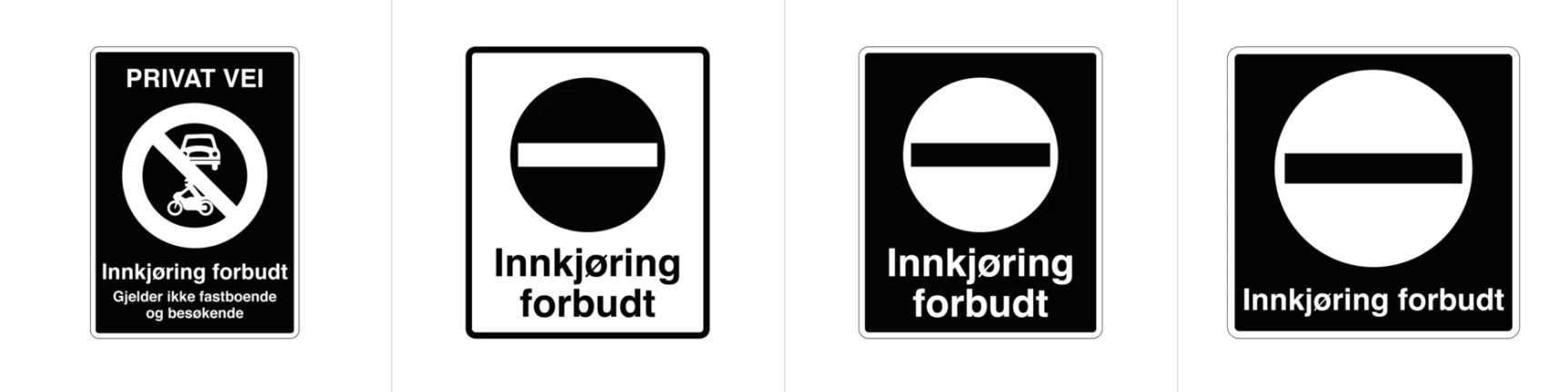 Innkjøring forbudt Skilt | Stort utvalg | SignOnline