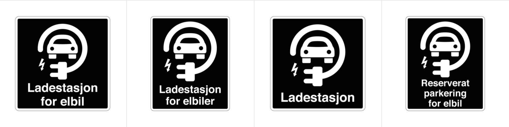 Ladestasjon/Elbil-skilt | Stort utvalg | SignOnline