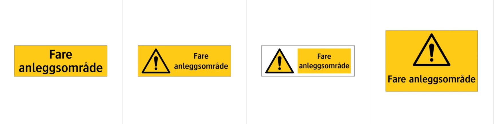 Fare anleggsområde-skilt | Stort utvalg | SignOnline
