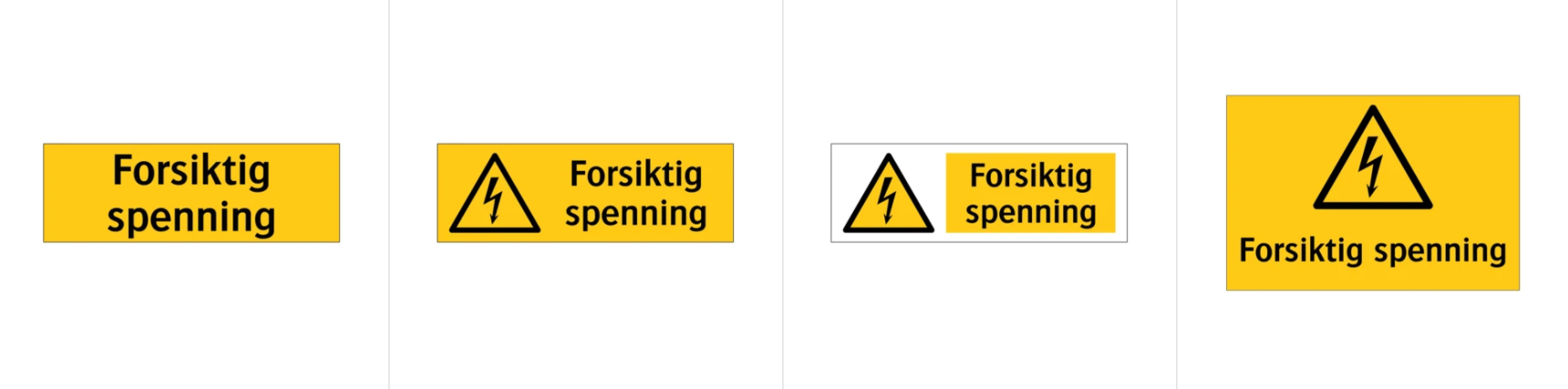 Forsiktig spenning-skilt | Stort utvalg | SignOnline
