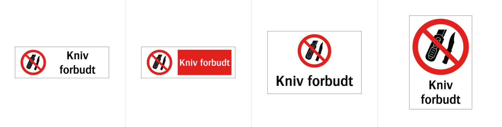 Kniv forbudt-skilt | Stort utvalg | SignOnline