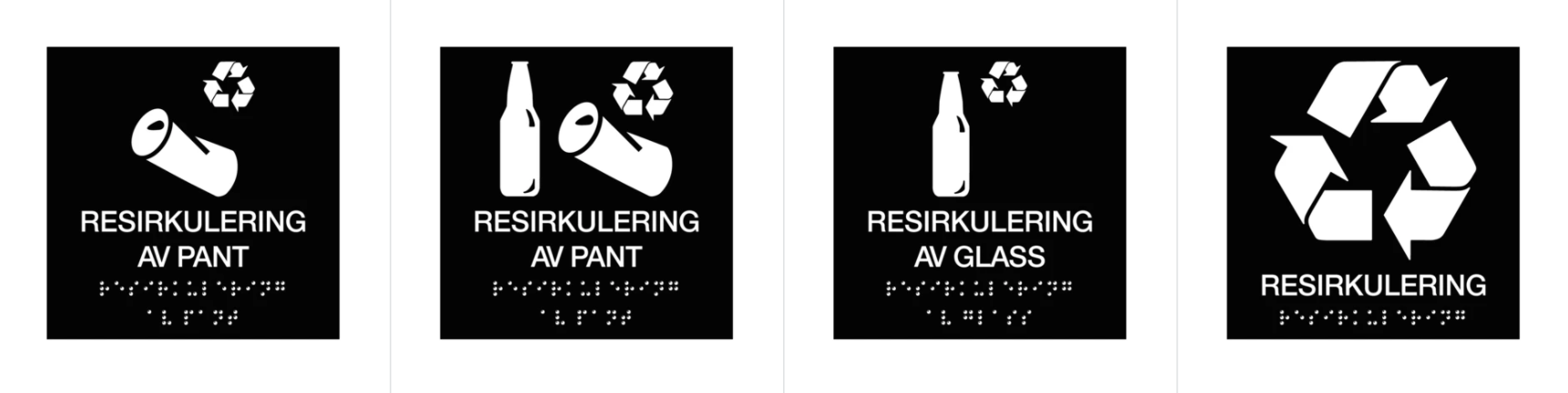 Skilt for resirkulering - Taktil | Stort utvalg | SignOnline