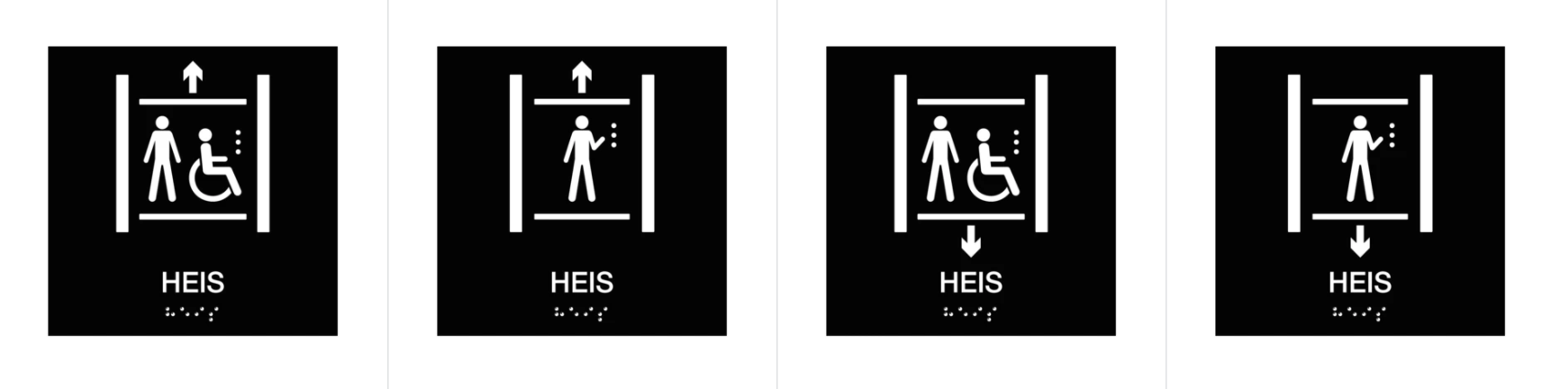 Skilt til heis - Taktil | Stort utvalg | SignOnline