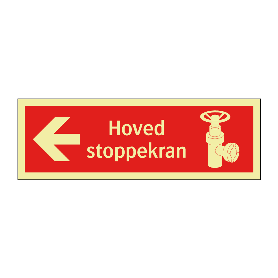Brannskilt Hoved stoppekran 9 | Kjøp Online | SignOnline