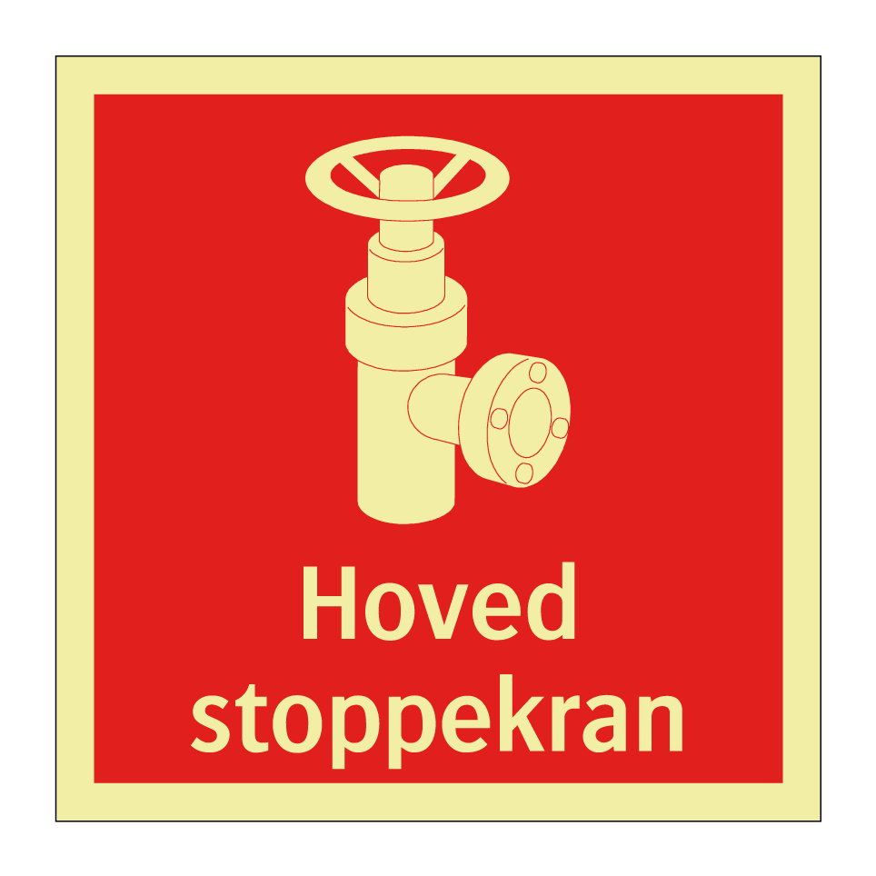 Brannskilt Hoved stoppekran 7 | Kjøp Online | SignOnline