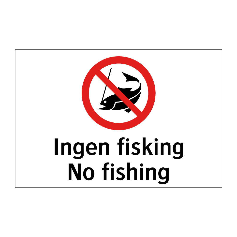 Ingen fisking No fishing skilt 6 | Kjøp Online | SignOnline
