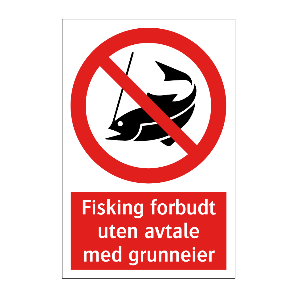 Fisking forbudt … skilt1 | Kjøp Online | SignOnline