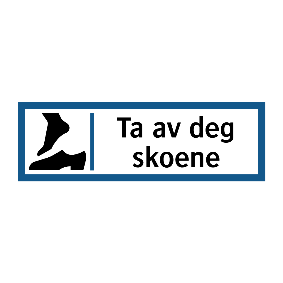 Kjøp Ta av deg skoene skilt | SignOnline | NO-I229