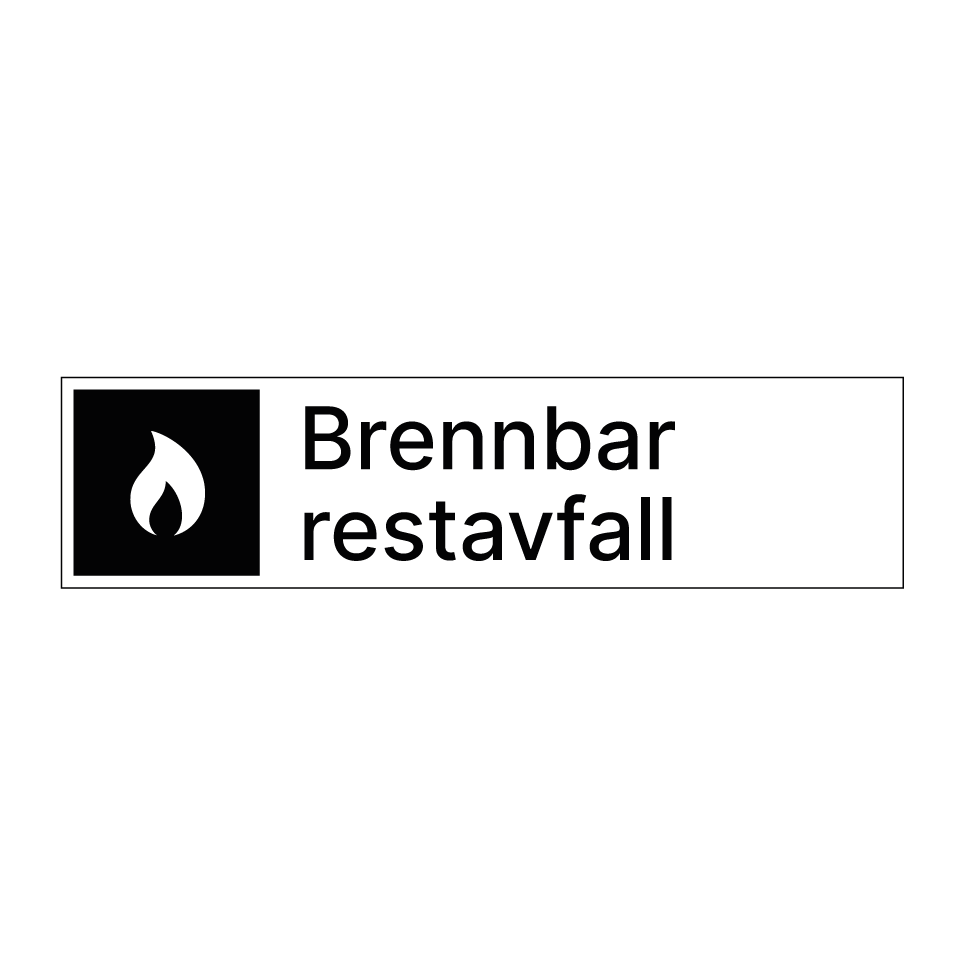 Brennbar restavfall skilt | Kjøp Online | SignOnline