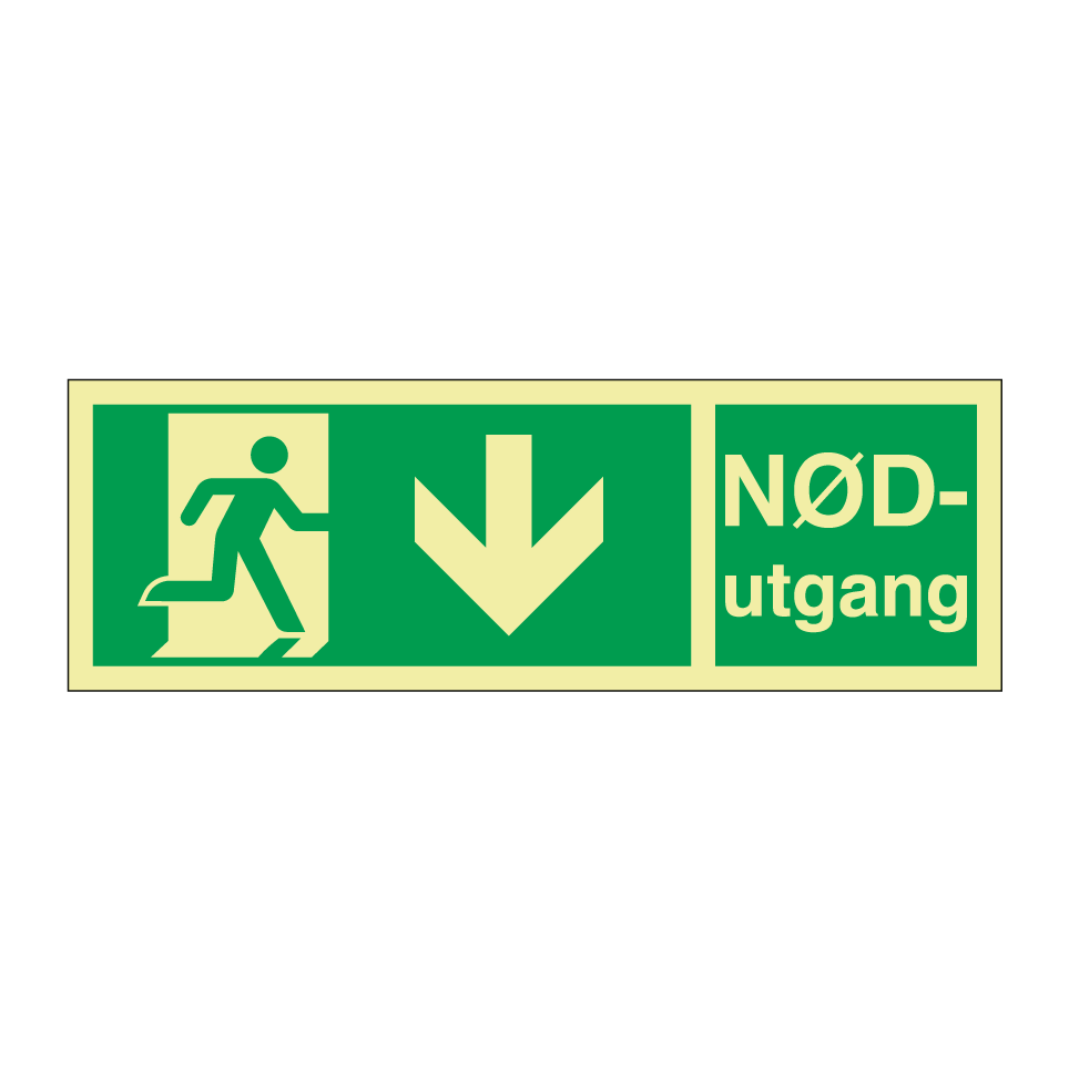 Nødutgang ned skilt | Kjøp Online | SignOnline