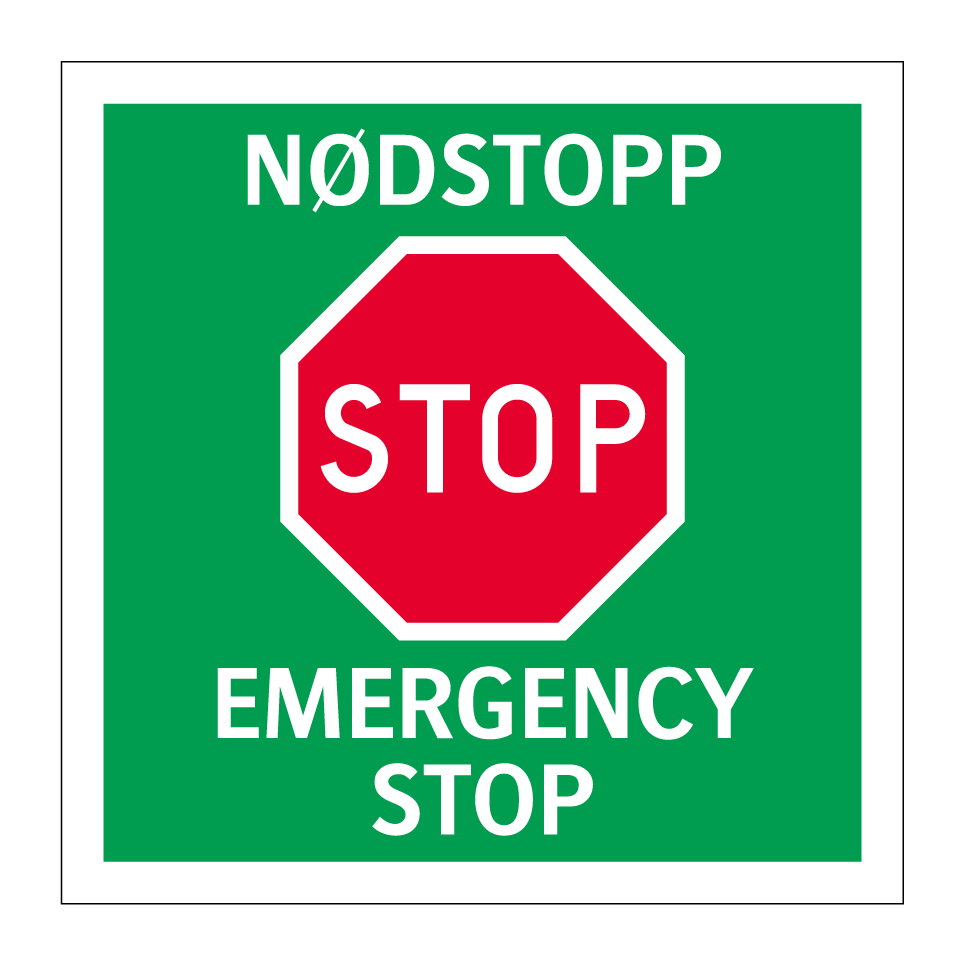 Nødstopp Emergency stop skilt | Kjøp Online | SignOnline