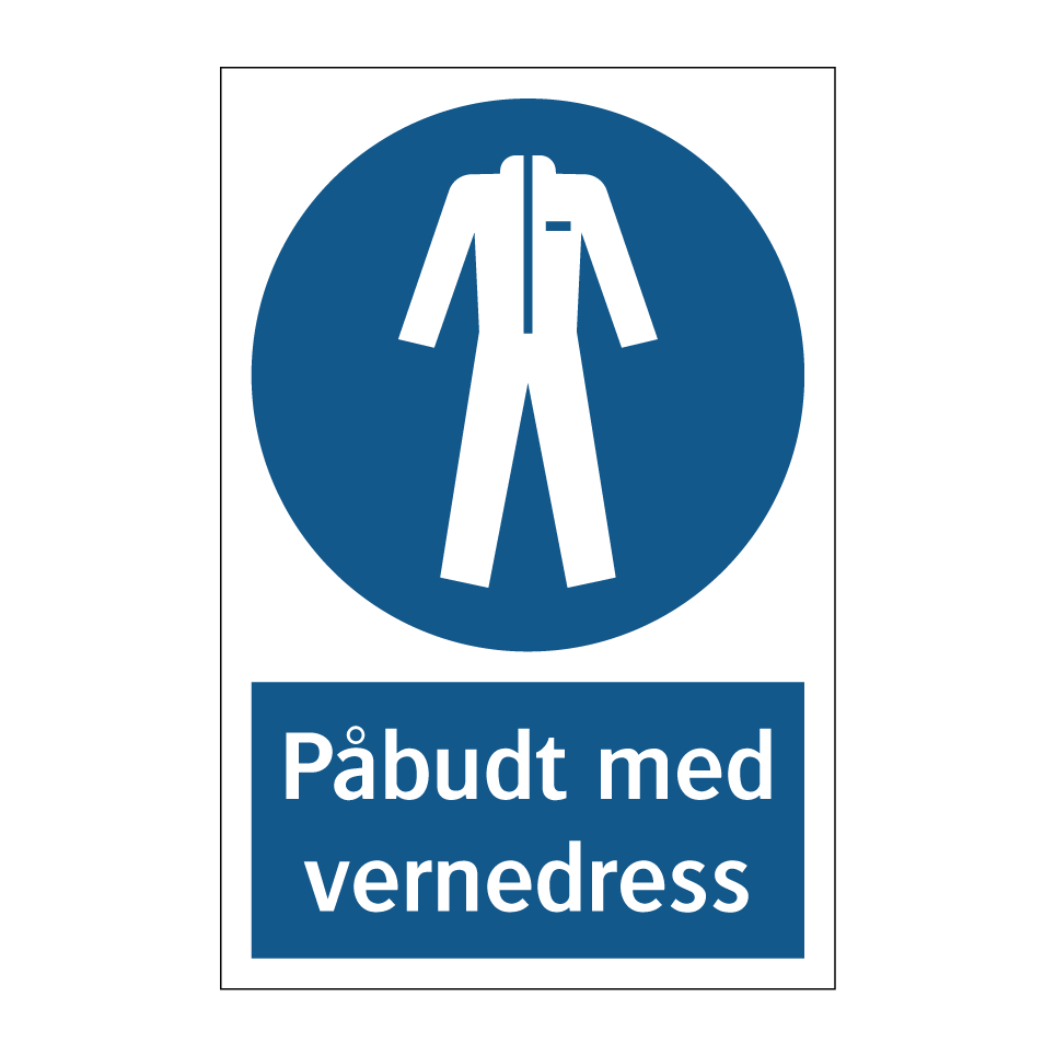 Påbudt med Vernedress skilt 1 | Kjøp Online | SignOnline