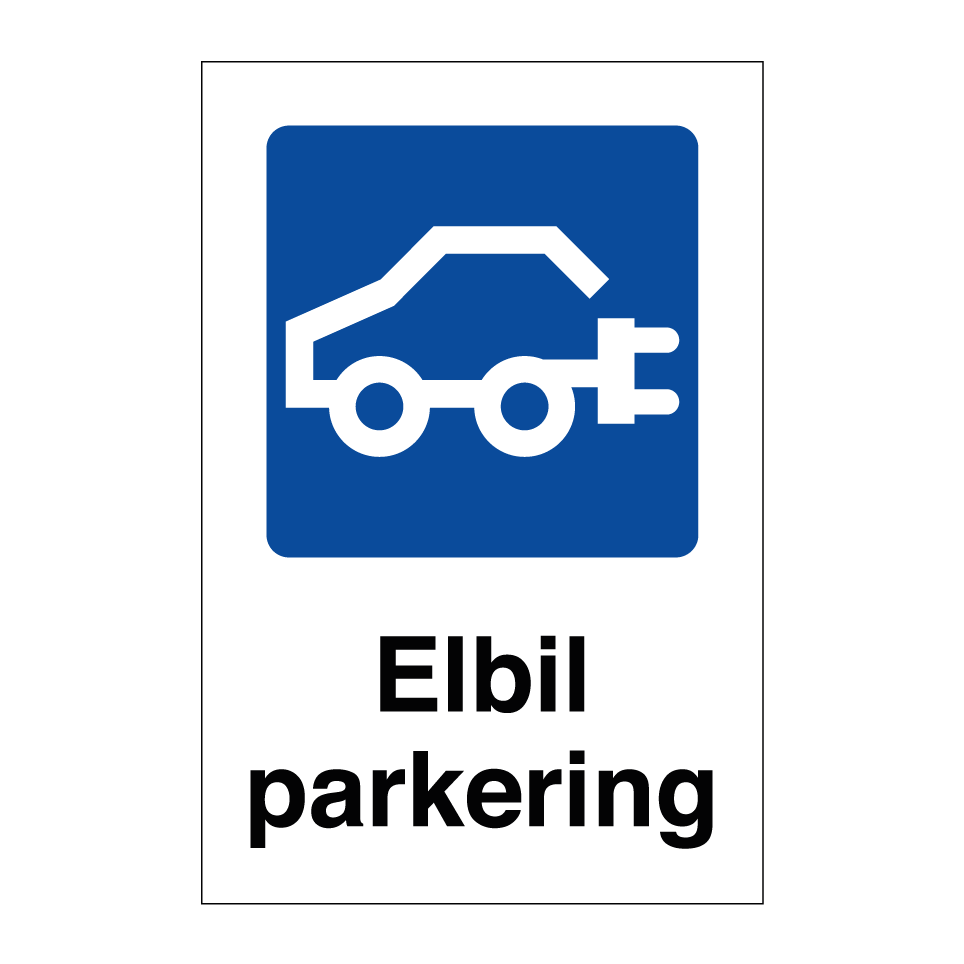 Kjøp Elbil parkering skilt | SignOnline | NO-PA101