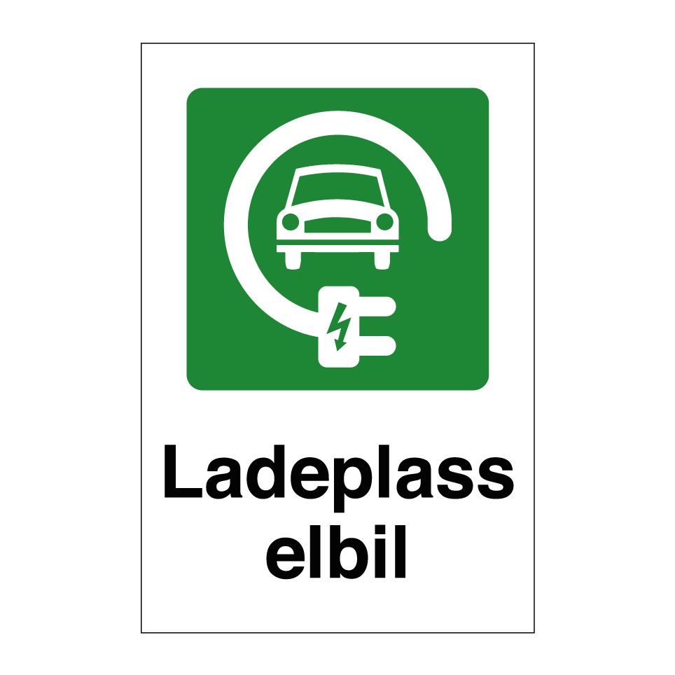 Kjøp Ladeplass elbil skilt | SignOnline | NO-PA121