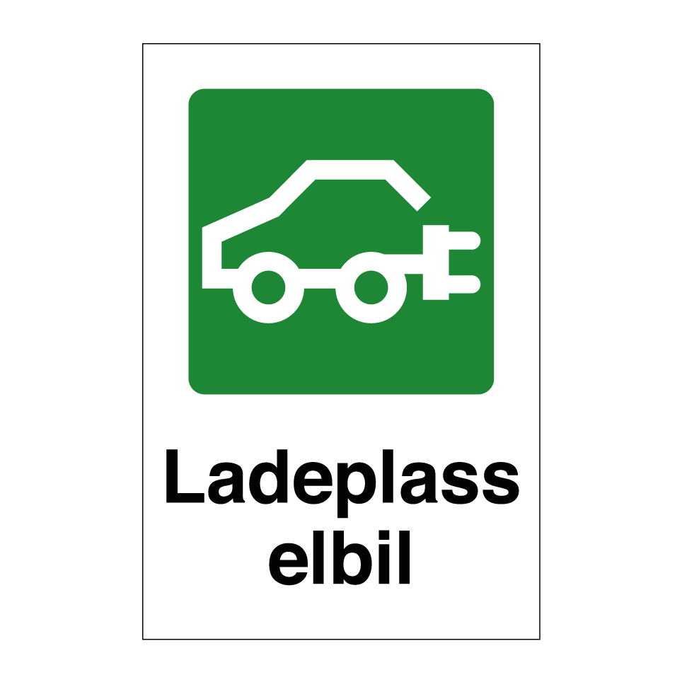 Kjøp Ladeplass elbil skilt | SignOnline | NO-PA123