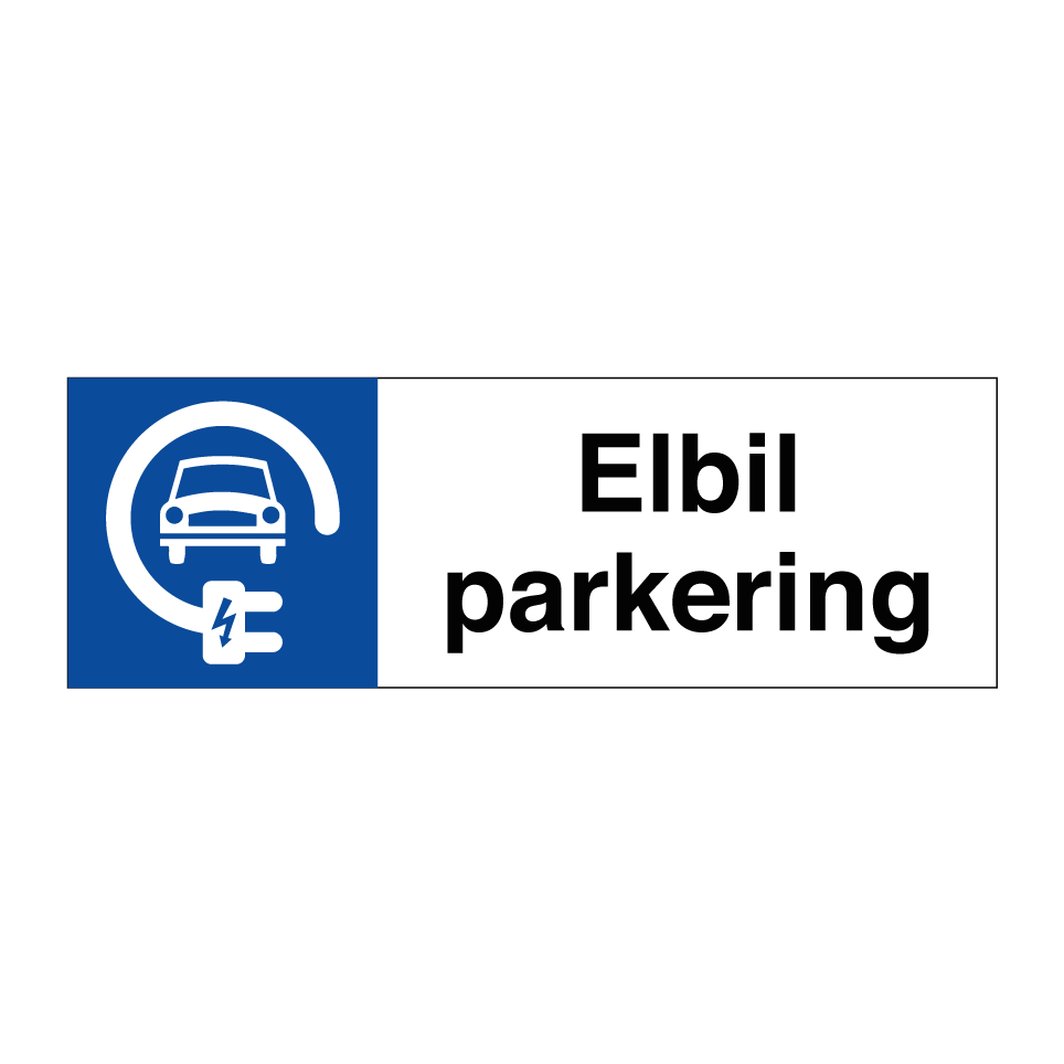 Kjøp Elbil parkering skilt | SignOnline | NO-PA195