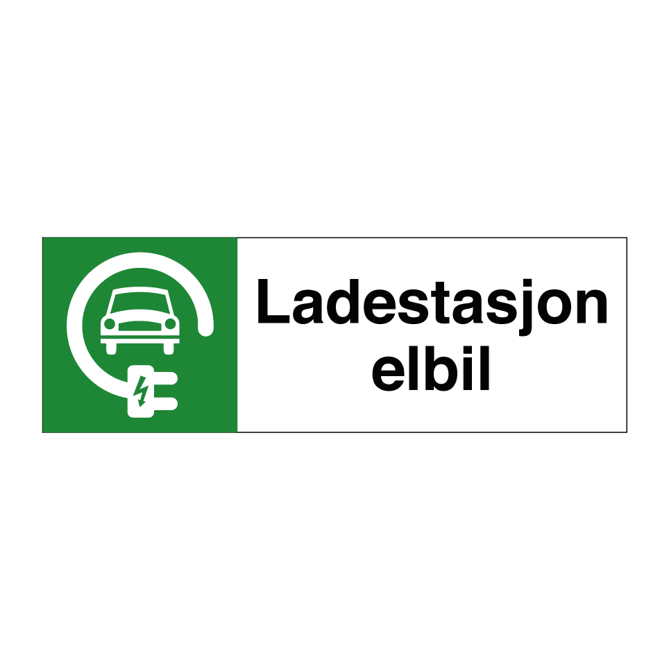 Kjøp Ladestasjon elbil skilt | SignOnline | NO-PA231