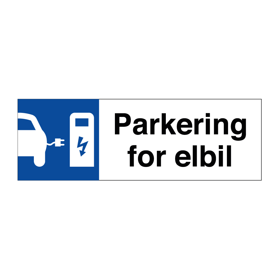 Kjøp Parkering for elbil skilt | SignOnline | NO-PA268