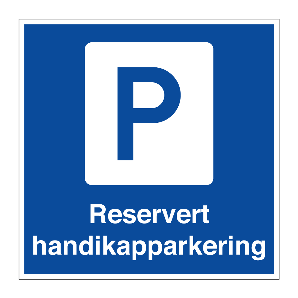 Kjøp Reservert handikapparkering skilt | SignOnline | NO-PA385