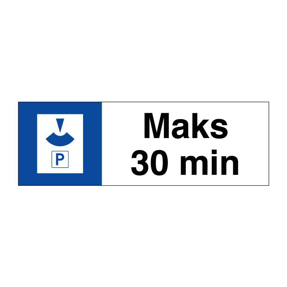 Kjøp Maks 30 min skilt | SignOnline | NO-PA452