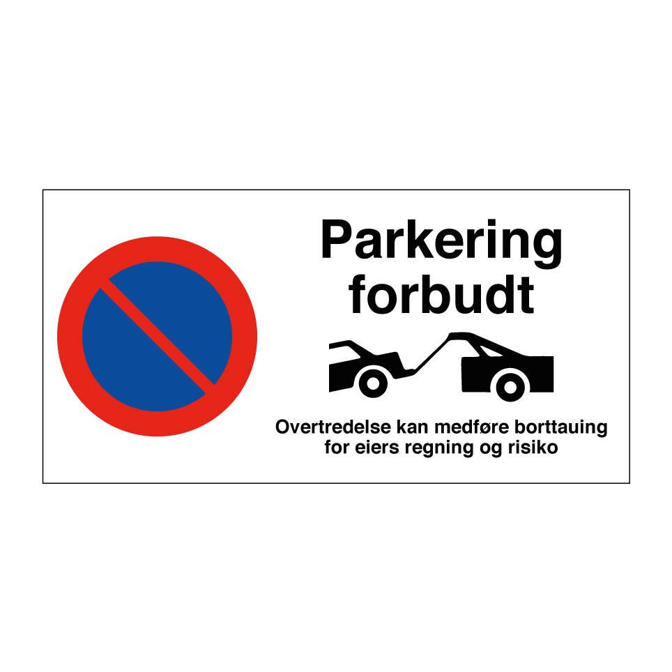 Kjøp Parkering forbudt skilt | SignOnline | NO-PA554