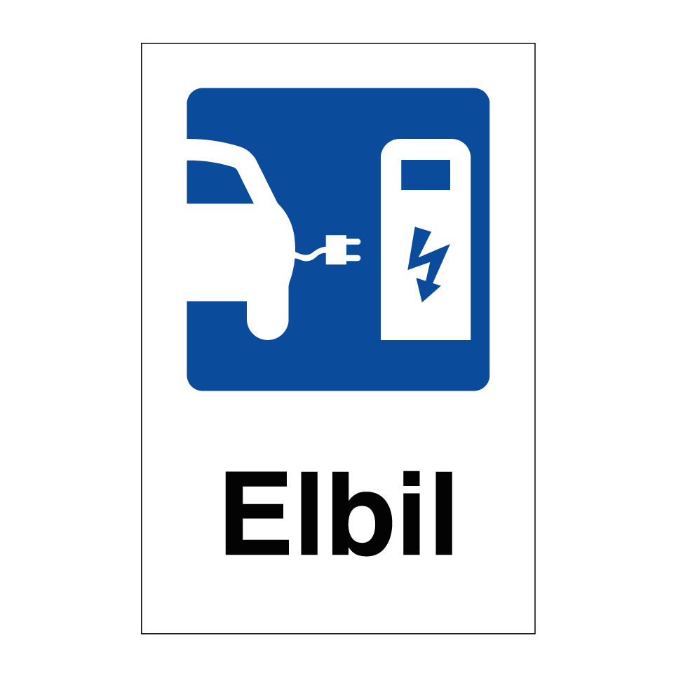 Kjøp Elbil skilt | SignOnline | NO-PA90