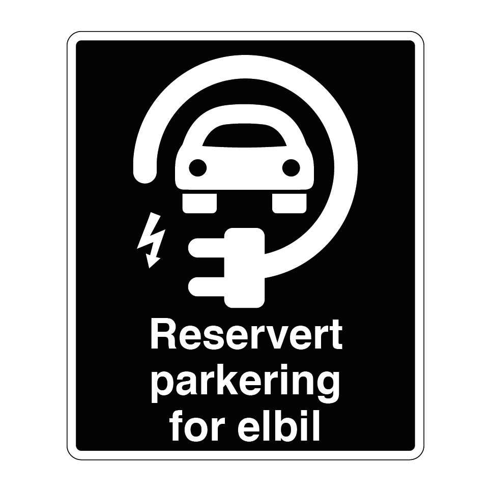Parkering for elbil skilt | Kjøp Online | SignOnline