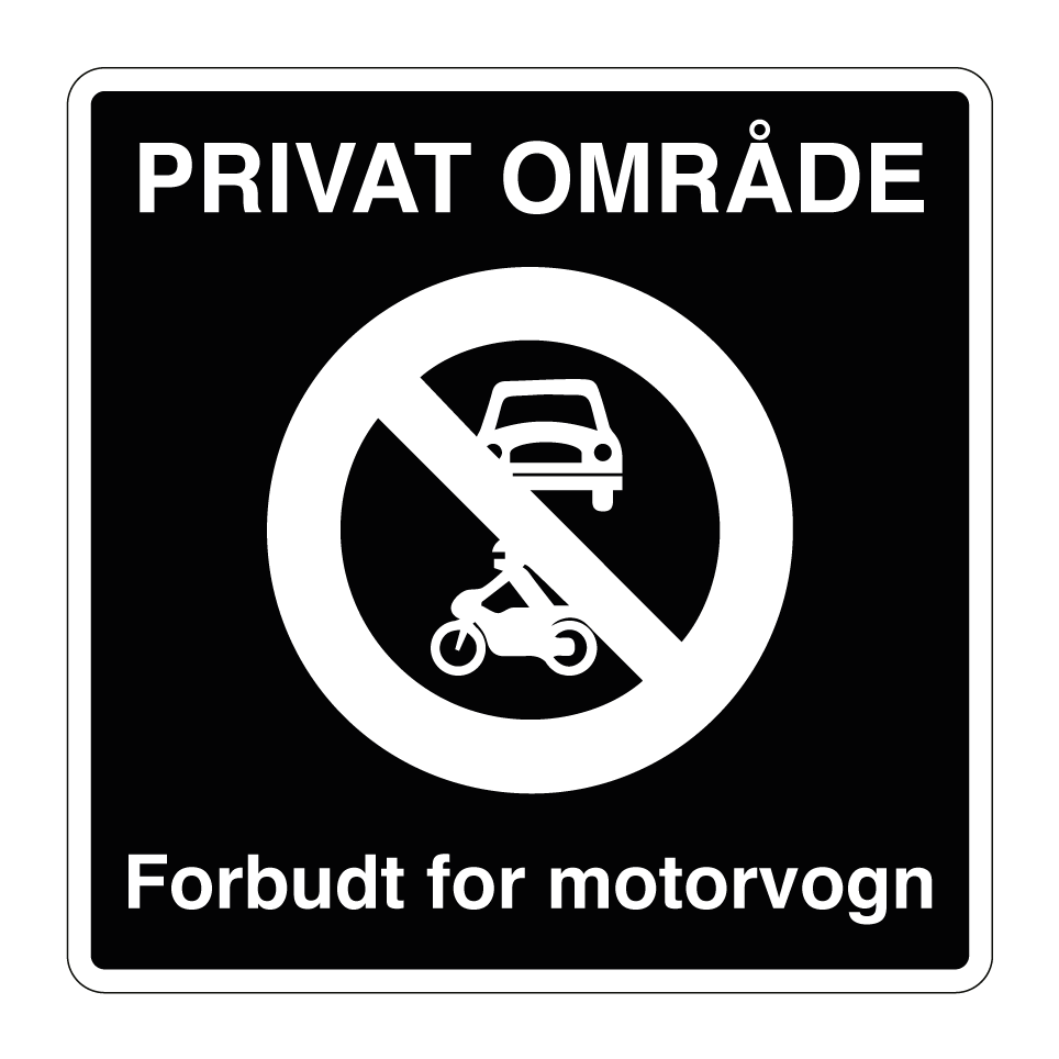 Forbudt for motorvogn skilt | Kjøp Online | SignOnline