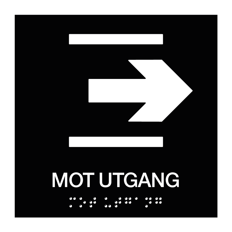 Mot utgang taktilskilt | Kjøp Online | SignOnline