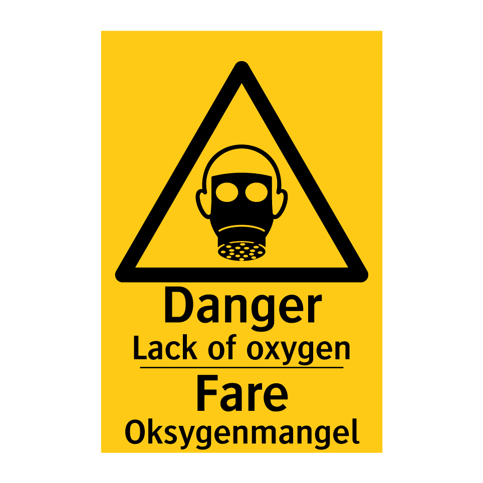 Danger lack of oxygen … skilt 2 | Kjøp Online | SignOnline