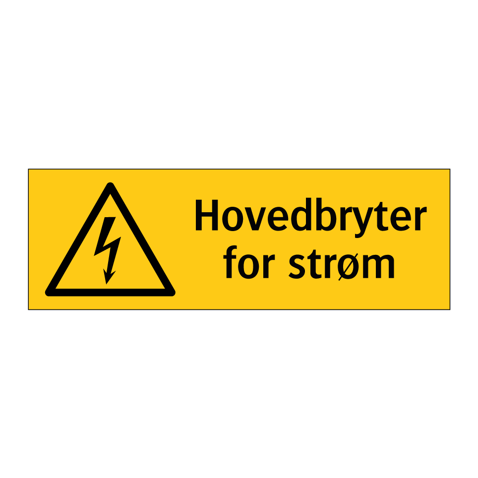 Hovedbryter for strøm skilt 5 | Kjøp Online | SignOnline